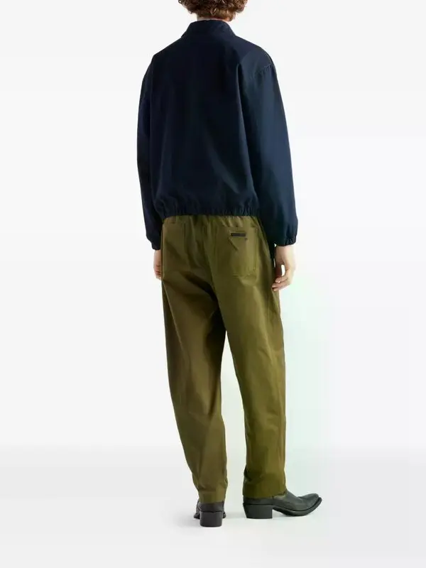 Prada Triangle Logo Patch-pocket Trousers - Green