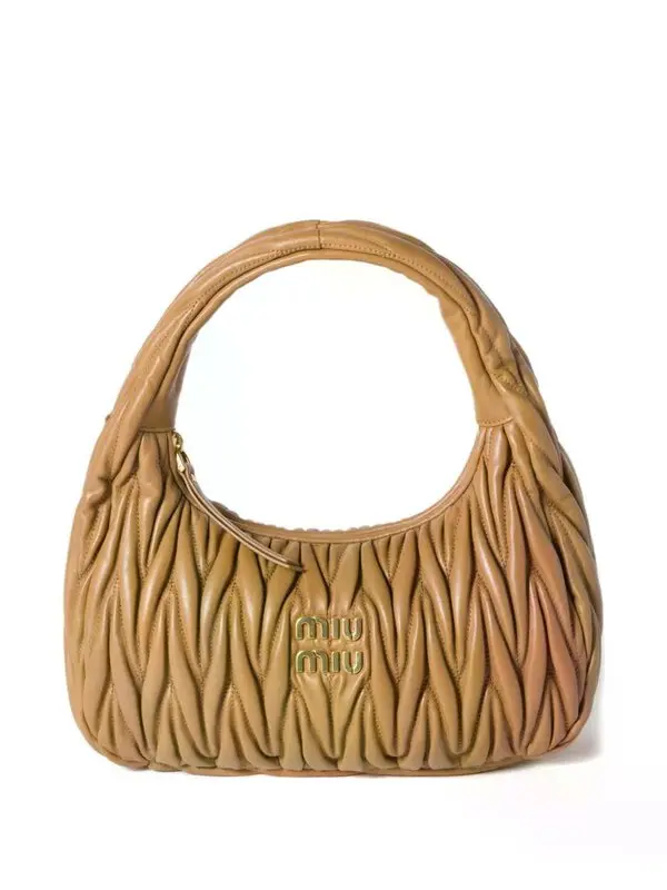 Miu Miu Wander Matelassé Shoulder Bag - Brown