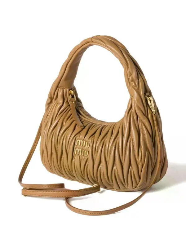 Miu Miu Wander Matelassé Shoulder Bag - Brown