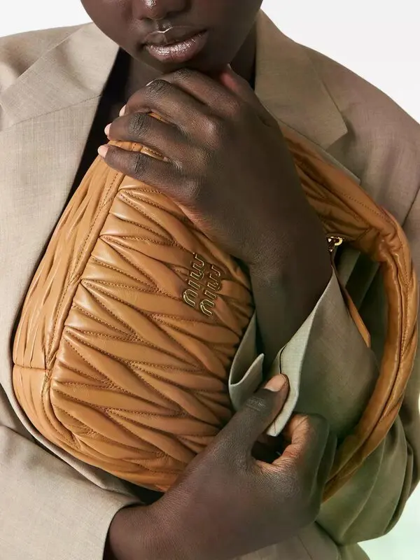 Miu Miu Wander Matelassé Shoulder Bag - Brown