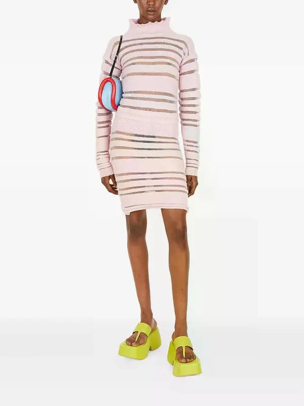 LOUISE LYNGH BJERREGAARD Striped Ribbed Mini Skirt