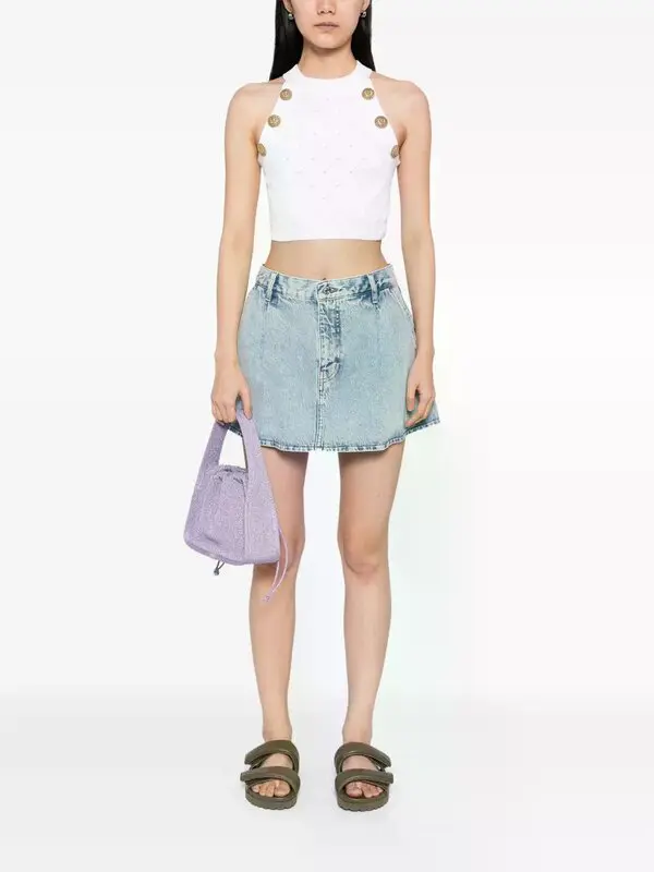 FRAME The Pleated Mini Skirt - Blue