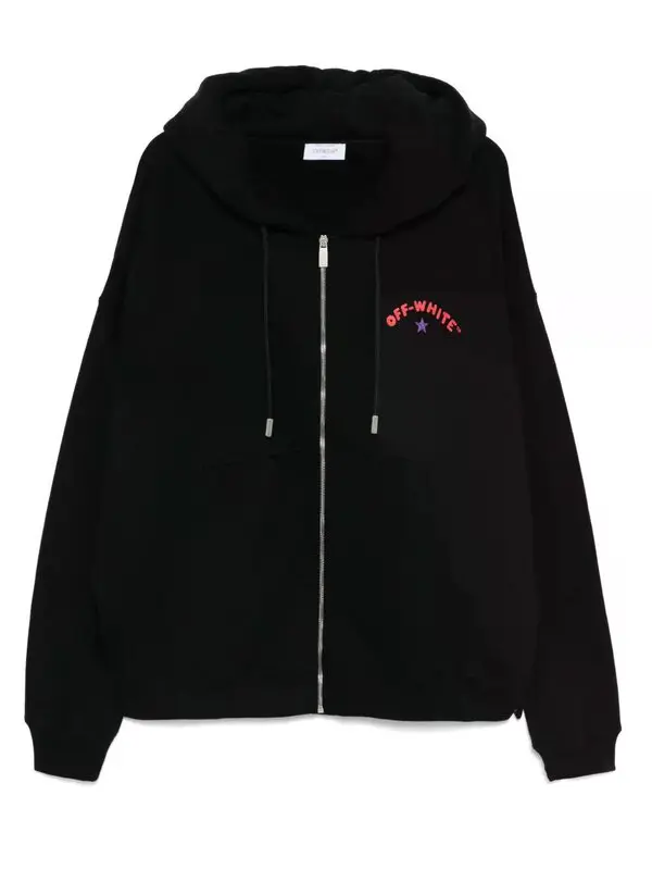 Off-White Logo-print Zip-up Hoodie