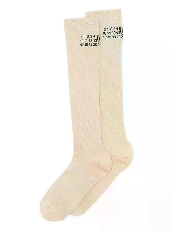 MAISON MARGIELA Ribbed Knee-high Socks - Neutrals