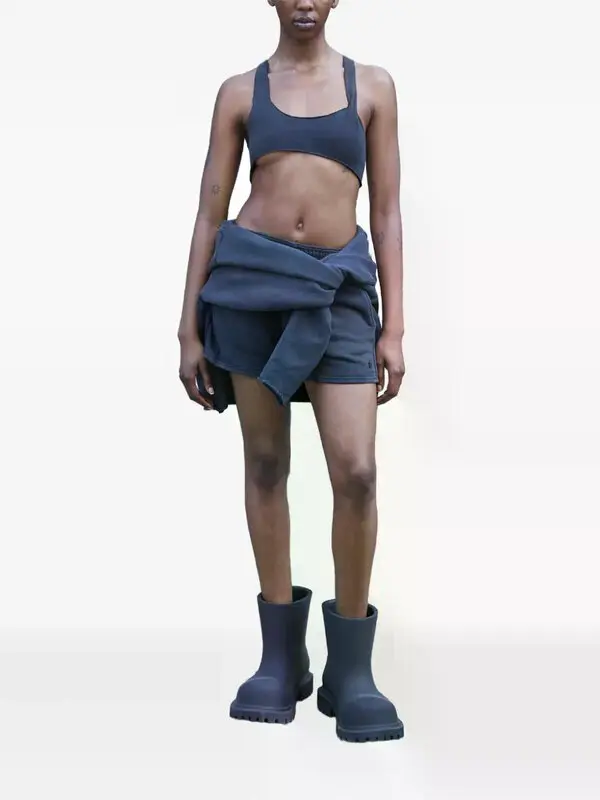 GREG ROSS Racerback Raw-cut Top - Black