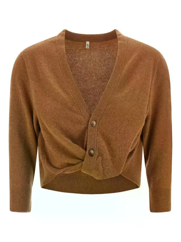 R13 Twisted-knot Cashmere Cardigan