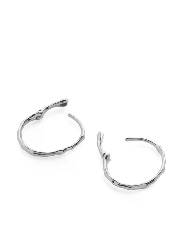 Monica Vinader 14k White Gold Small Siren Hoop Earrings - Silver
