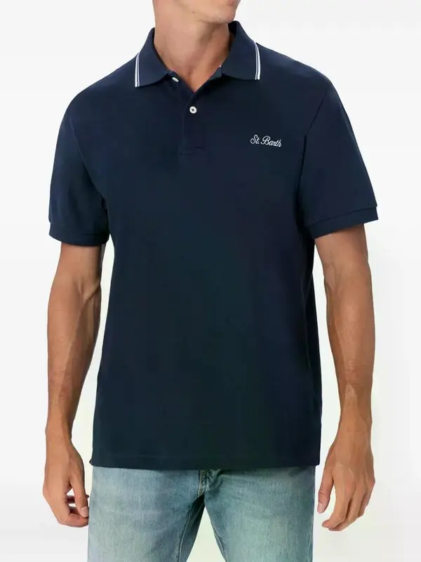MC2 SAINT BARTH Tipped Polo Shirt - Blue