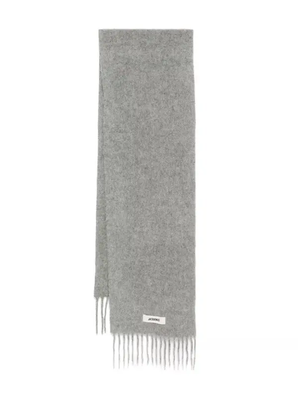 Jacquemus The Carro Fringed Scarf - Grey