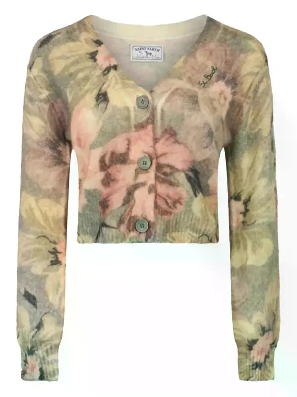 MC2 SAINT BARTH Lyza Floral-pattern Button Cardigan