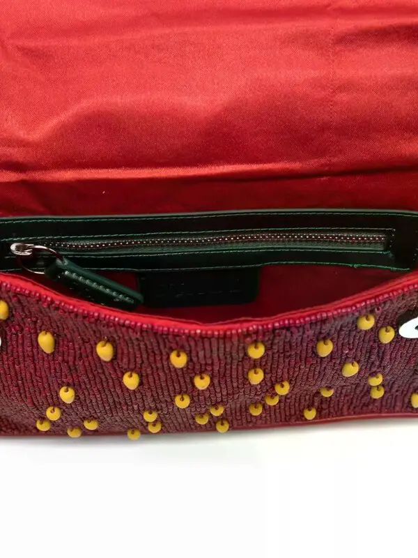 Staud Tommy Beaded Strawberry-motif Shoulder Bag - Red