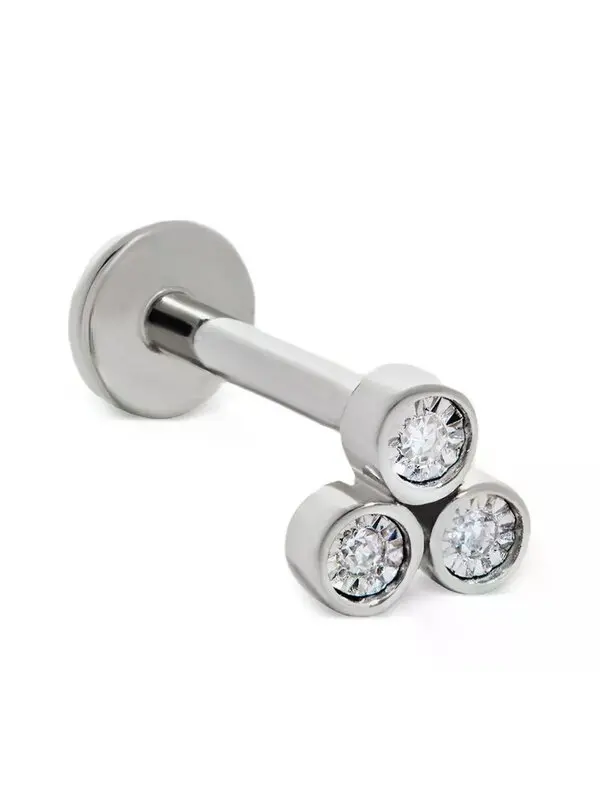 Monica Vinader 14k White Gold Diamond Cluster Single Earring