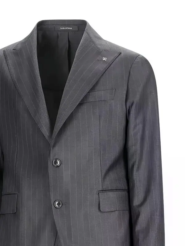 Tagliatore Stripe-pattern Suit - Grey