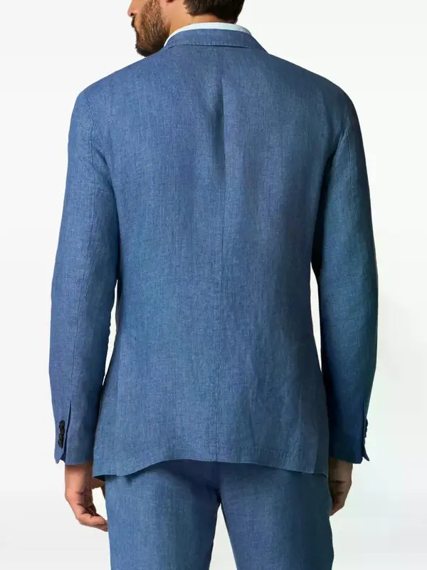 Brooks Brothers Single-breasted Linen Blazer - Blue
