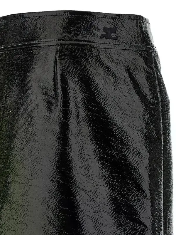 COURREGES Zipped Vinyl Straight Skirt