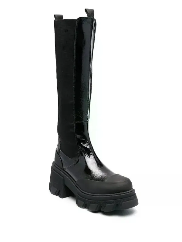 GANNI Cleated Knee-high Chelsea Boots