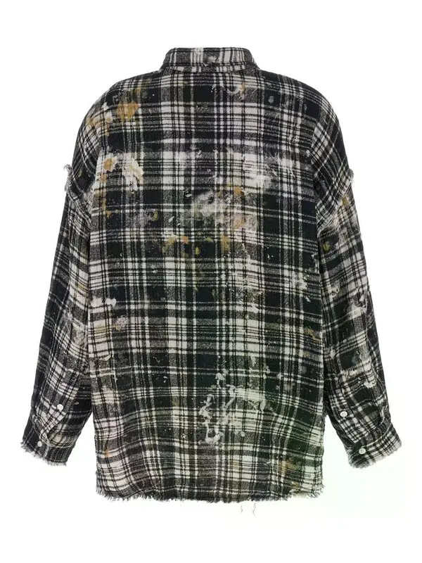 R13 Frayed Plaid Shirt