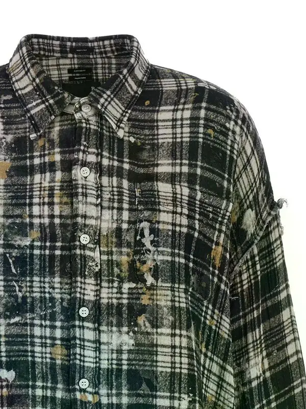 R13 Frayed Plaid Shirt