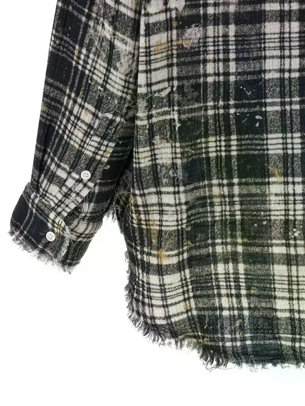 R13 Frayed Plaid Shirt