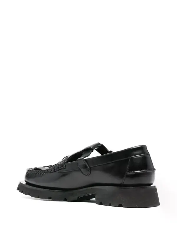 Hereu Soller Interwoven-design Leather Loafers - Black