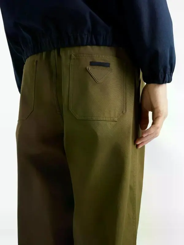 Prada Triangle Logo Patch-pocket Trousers