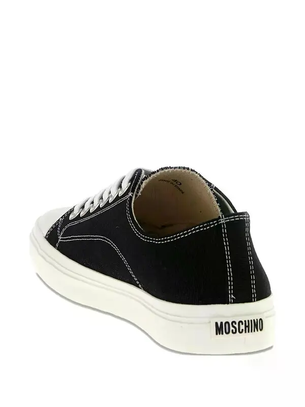 Moschino Edge Contrast-stitch Canvas Trainers - Black
