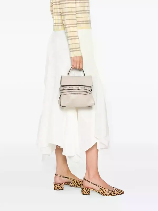 Moschino Flap-buckle Leather Bag - Grey