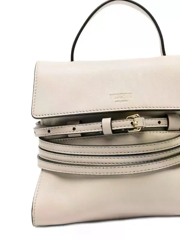 Moschino Flap-buckle Leather Bag - Grey