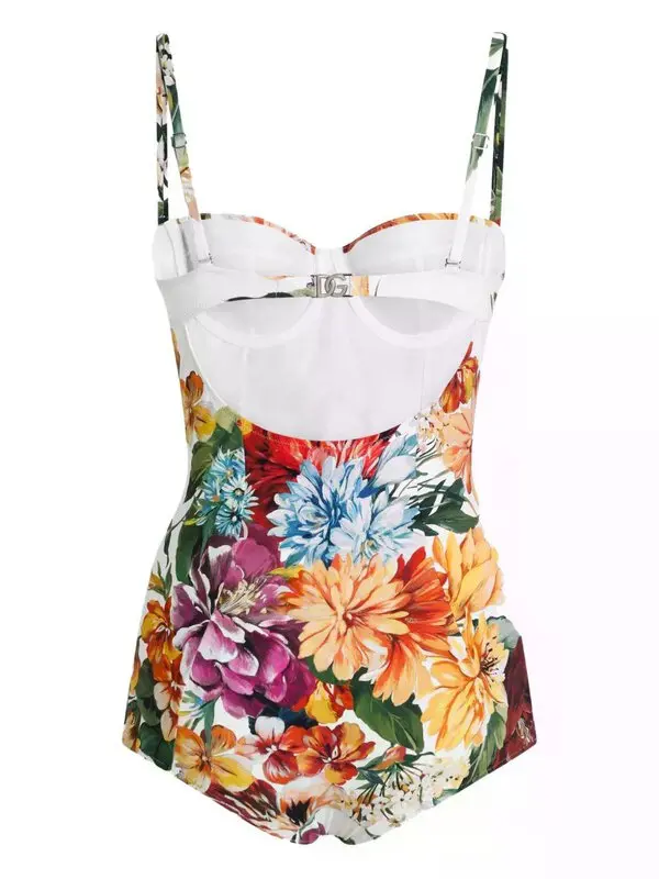 Dolce & Gabbana Floral-print One-piece Swimsuit - Red