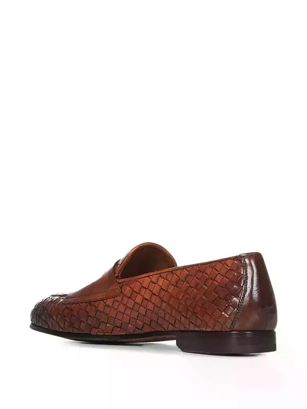 DOUCAL'S Woven Leather Monk Shoes