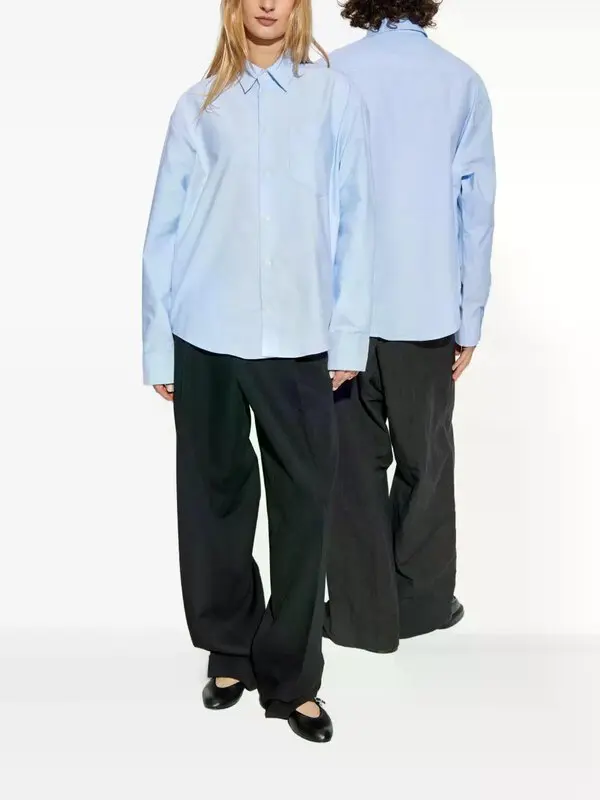 AMI Paris Button-down Shirt With Embroidered De Coeur