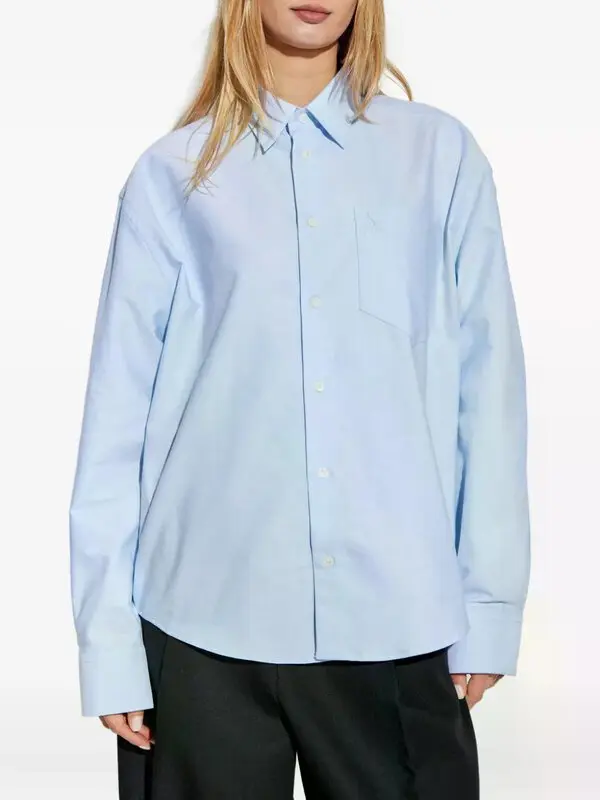 AMI Paris Button-down Shirt With Embroidered De Coeur