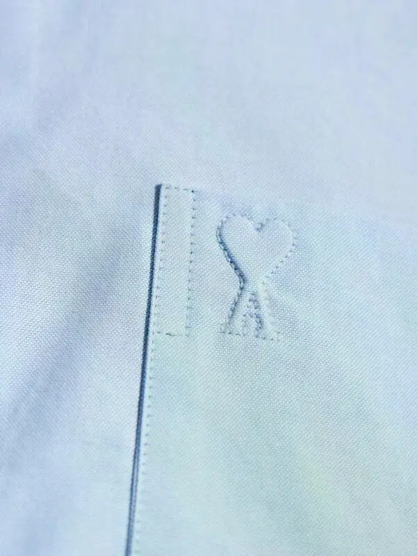 AMI Paris Button-down Shirt With Embroidered De Coeur