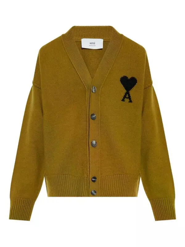 AMI Paris De Coeur Wool Cardigan