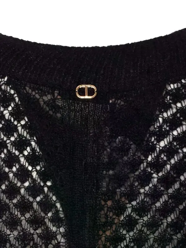 TWINSET Boat-neck Perforated Pullover