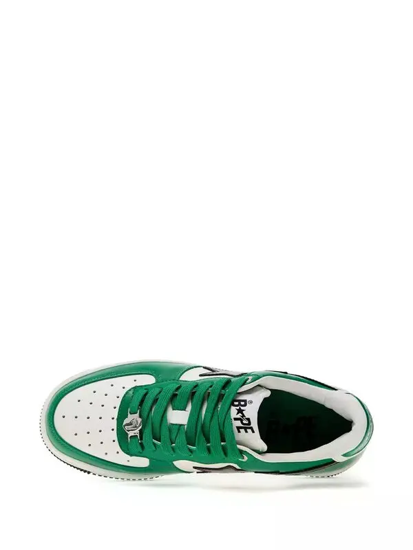 A BATHING APE Sta 3 Leather Sneakers - Green