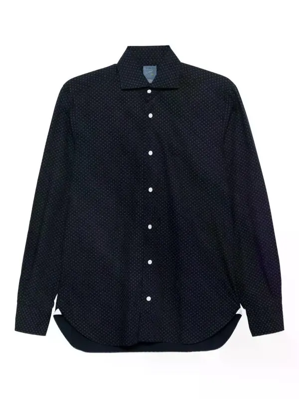 BARBA NAPOLI Micro-pattern Cotton Shirt