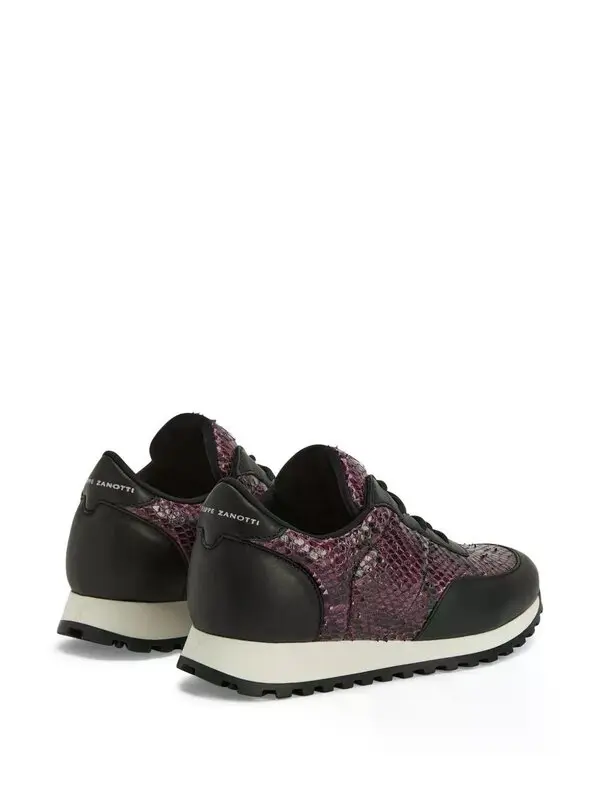 GIUSEPPE ZANOTTI Jimi Snakeskin Leather Sneakers - Black