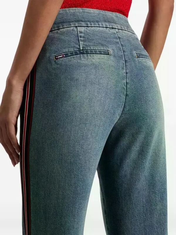 Alice + Olivia Dylan Wide-leg Jeans With Stripe Detail