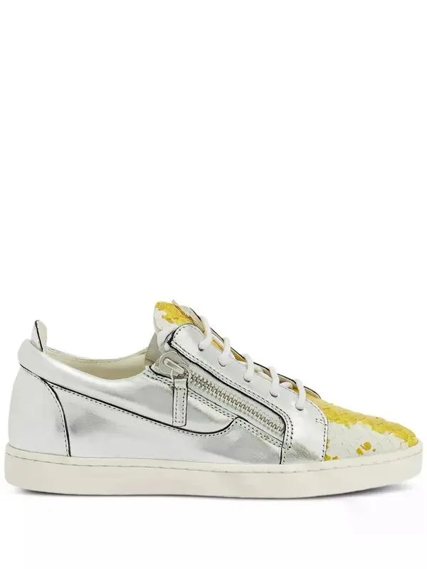 GIUSEPPE ZANOTTI Nicki Metallic Zip-detail Sneakers - Grey