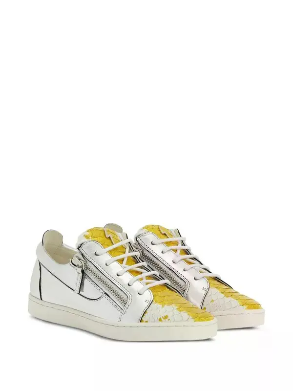 GIUSEPPE ZANOTTI Nicki Metallic Zip-detail Sneakers - Grey