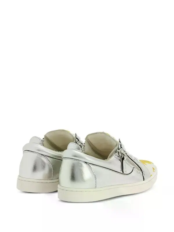 GIUSEPPE ZANOTTI Nicki Metallic Zip-detail Sneakers - Grey