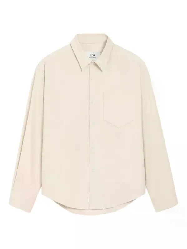 AMI Paris Embossed Cotton Boxy Shirt