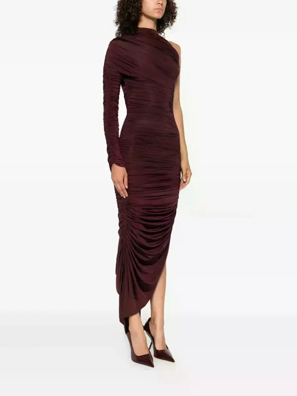 MUGLER Asymmetric Draped Maxi Dress