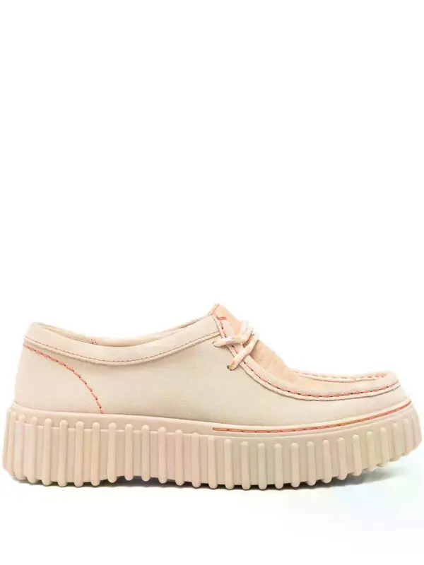 Clarks Torhill Textured-platform Derby Shoes - Neutrals