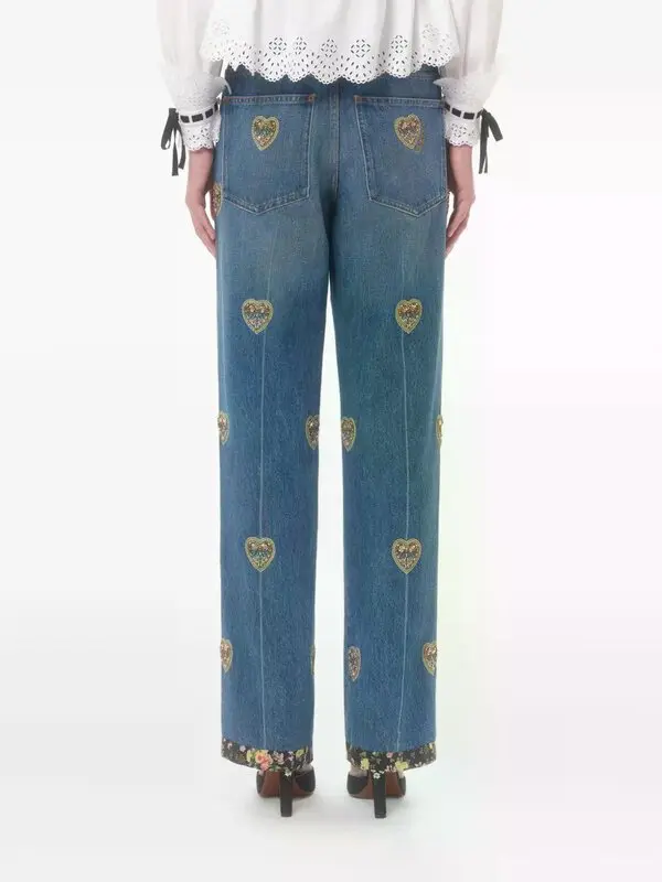 Valentino Garavani Heart-embossed Jeans