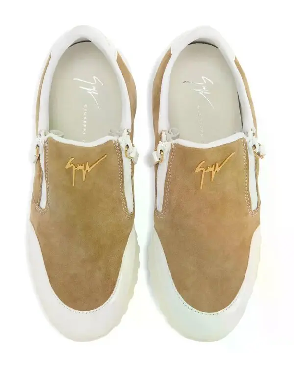 GIUSEPPE ZANOTTI Ilde Zip-detail Suede Sneakers - Brown