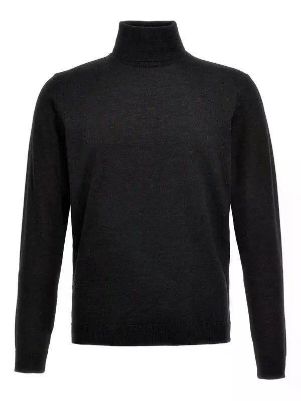 ROBERTO COLLINA Roll-neck Cuffed-sleeves Sweater - Grey