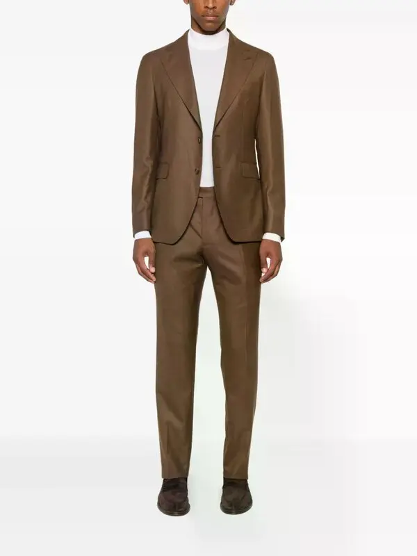 Tagliatore Peak-lapels Single-breasted Suit - Brown