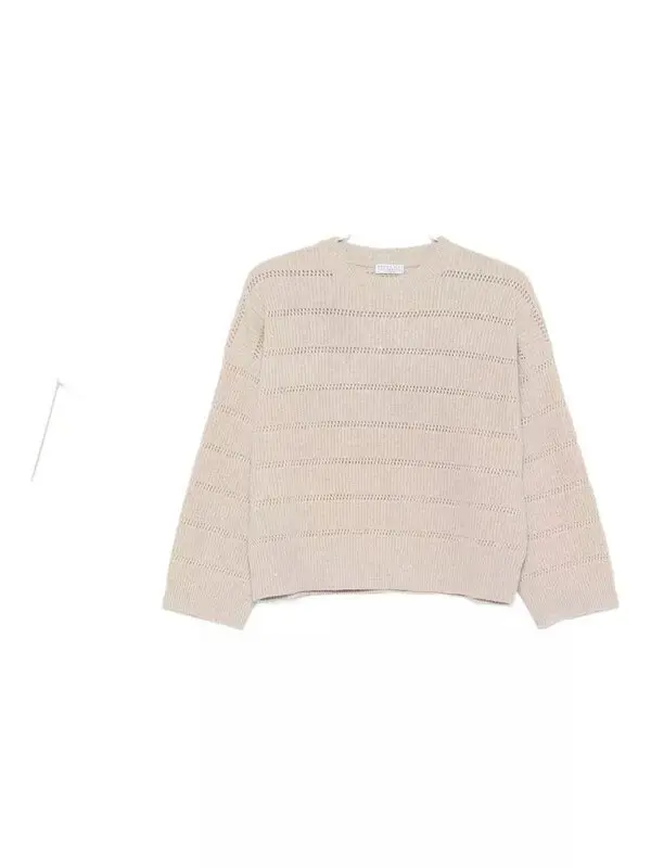 Brunello Cucinelli Striped Open-knit Sweater